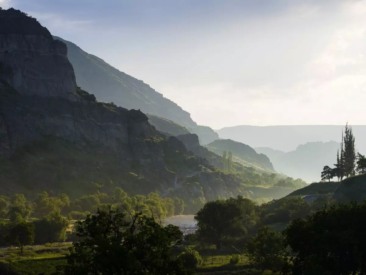 Early morning in the Vardzia cave complex