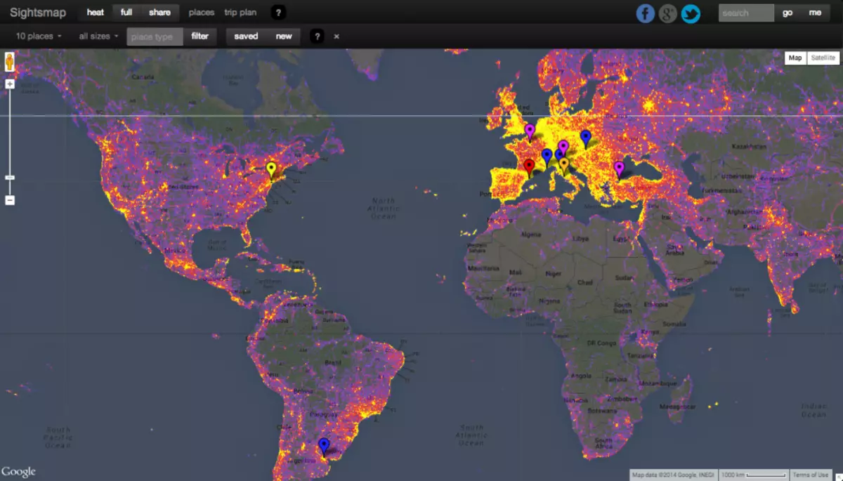 Visvairāk fotografēja pasaules sēdvietas tiek savākti kartē