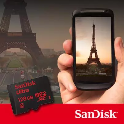 Sandisk Ultra on 128GB: ບັດຄວາມຈໍາສໍາລັບນັກທ່ອງທ່ຽວ