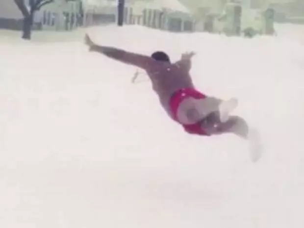 Boston residents dive into gigantic drifts