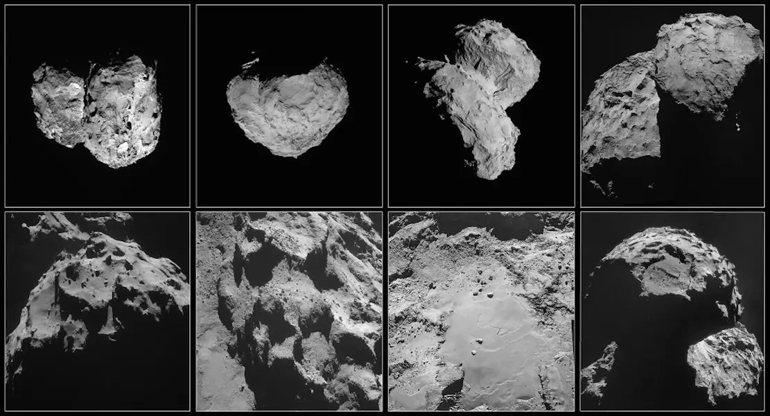 Comet-jurynova-gerasimenko bleek met stof stof te worden