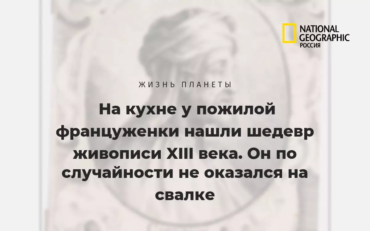 A cikin dafa abinci, dan wasan Faransa da aka samu wanda ya gano gwanintar zanen XIII karni na. Ba da gangan ya kasance a cikin ƙasa ba