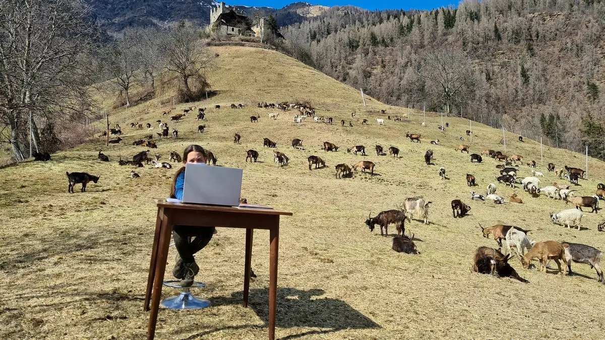 Vzdálenost s kozy: Školačka z Itálie se naučí na dálku na alpských pastvinách