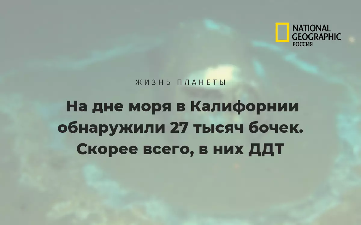 На дне мора ў Каліфорніі выявілі 27 тысяч бочак. Хутчэй за ўсё, у іх ДДТ