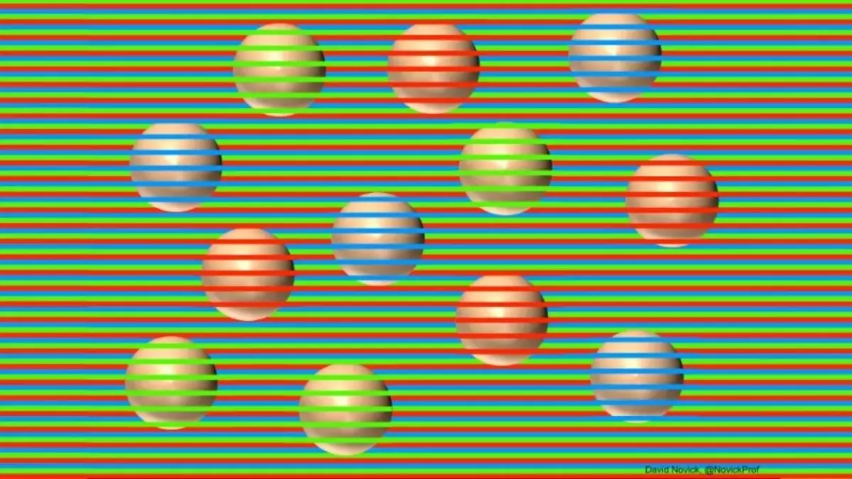 हे गोळे कोणते रंग आहेत? नवीन ऑप्टिकल भ्रम