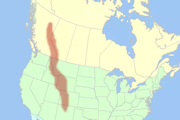 Montañas rocosas en el mapa de Estados Unidos y Canadá.
