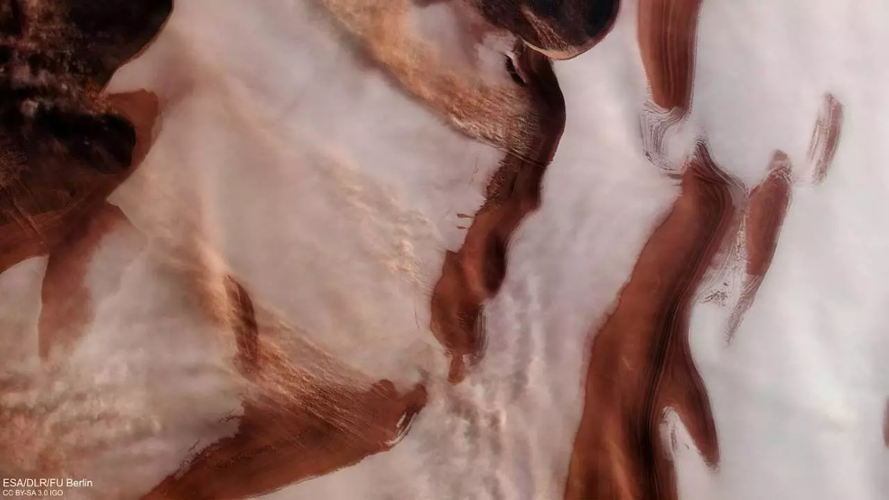 火星的极冠的股票图片片段，由AMC制作