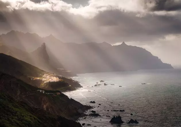 Vista de luz sobre Tenerife