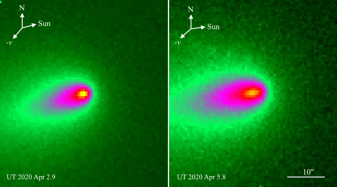 Comet Atlas wuxuu bilaabay inuu ka sooco marka qorraxdu soo dhowaato