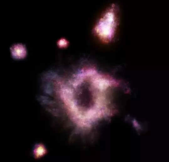 วิธีที่กาแลคซีขนานกันออกจากหลุมยักษ์: วิดีโอ