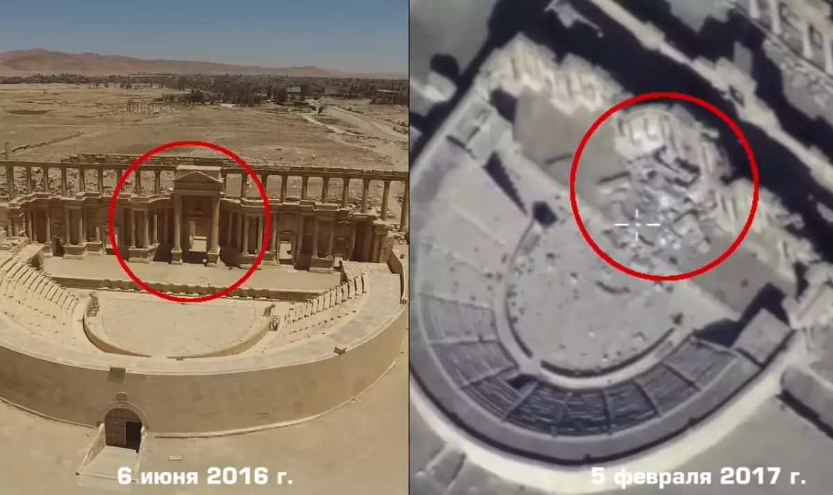 摧毁了纪念碑Palmyra：视频