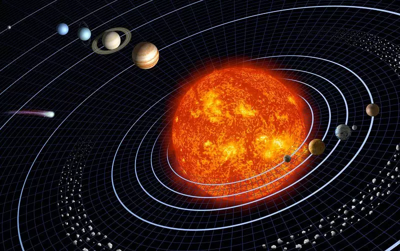 The center of the solar system was calculated up to 100 meters