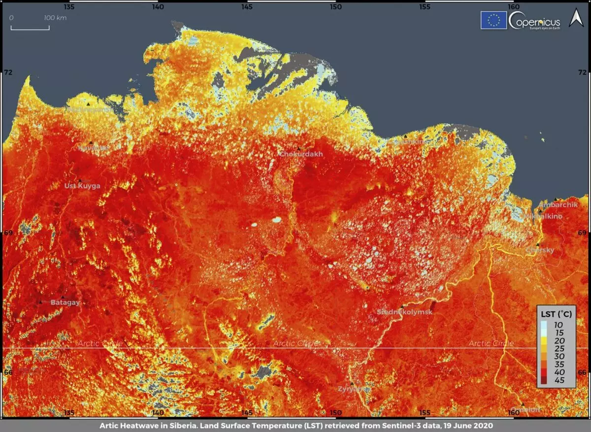Pravděpodobnost abnormálního tepla v Sibiři se rozrostla nejméně 600 krát