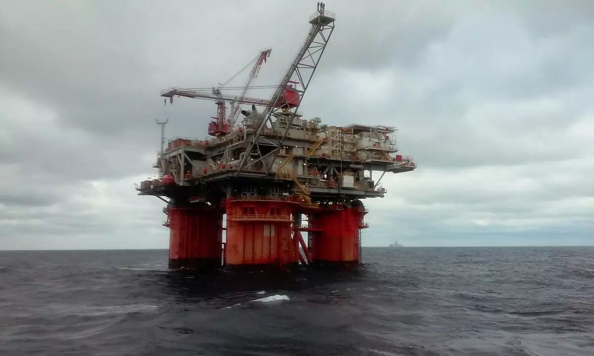 Olie-installatie in de Noordzee