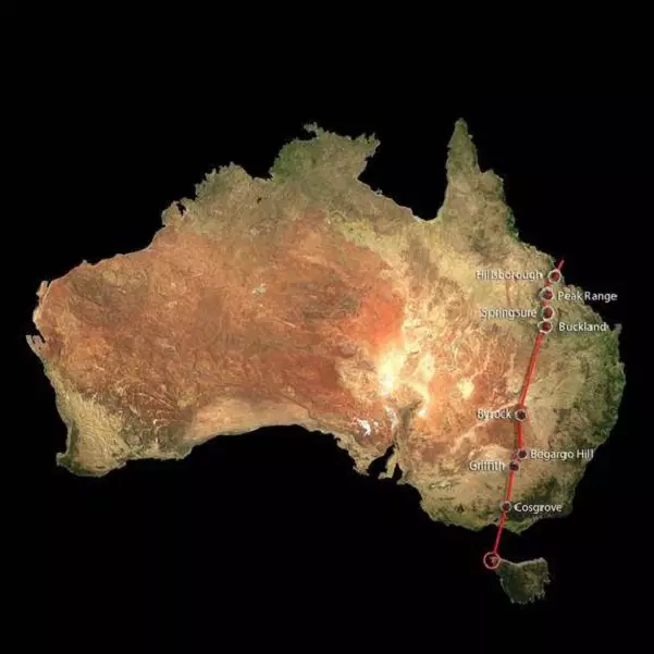 Australien fand eine riesige vulkanische Kette