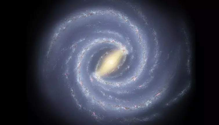 Ho e 'ngoe ea fluxes of Milky Way Daynese e hlahileng linaleli tse 468