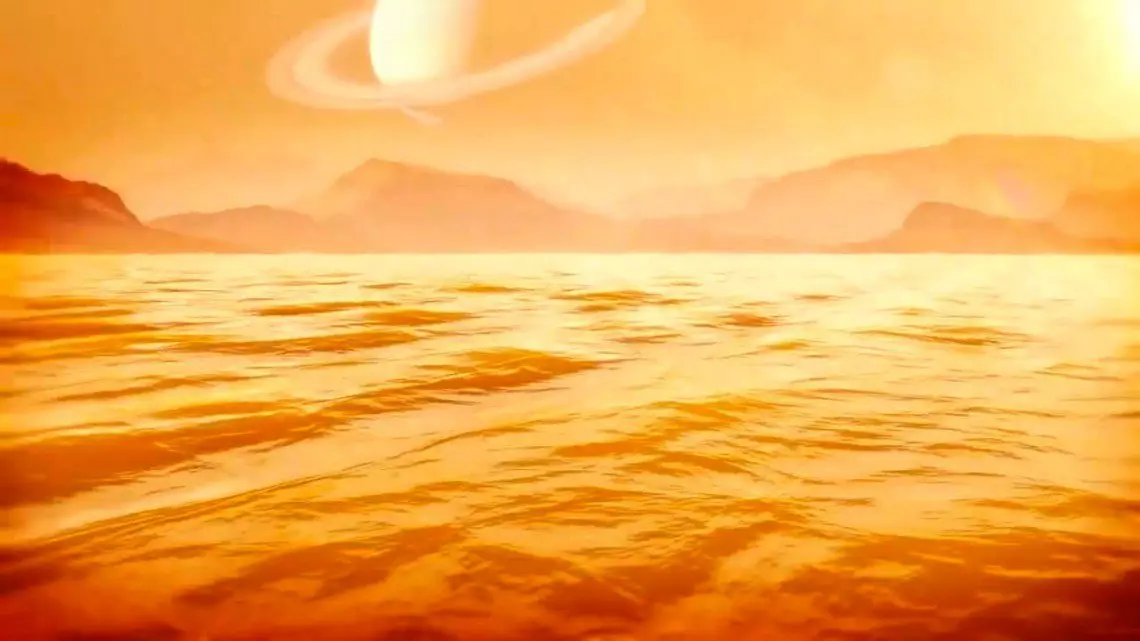 Kipimo cha kina cha bahari kubwa ya methane huko Titan.