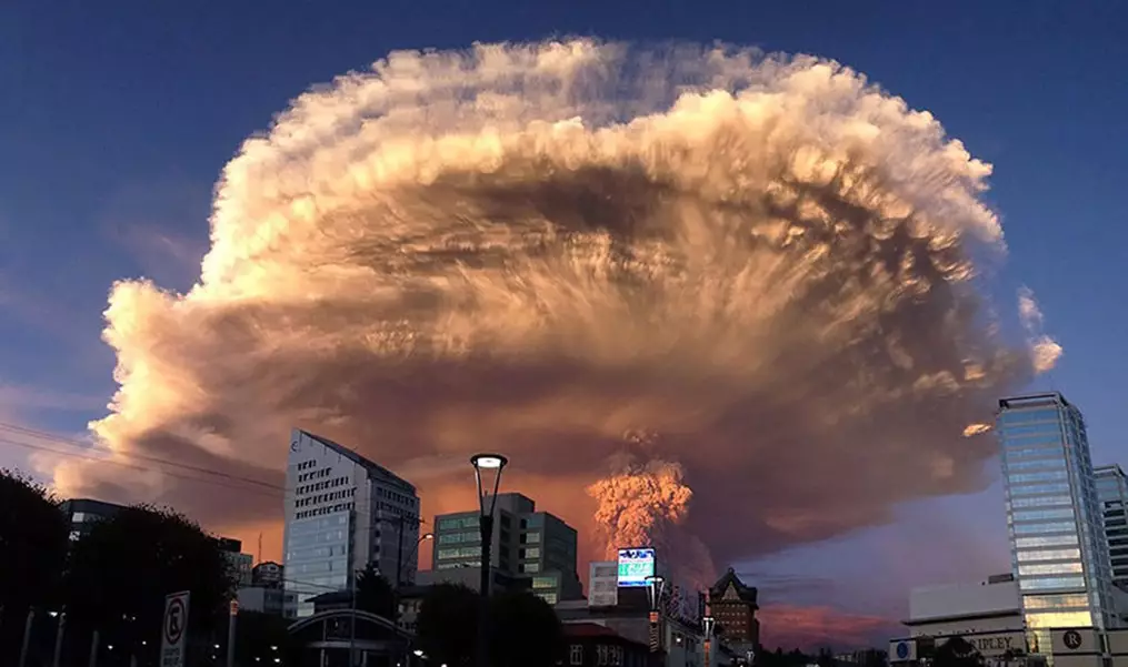 Ƙirƙirar fashewar bidiyo 4k daga cikin volcano na Chilean
