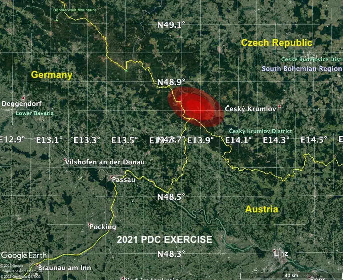 Fictivesal asteroid nasa goditi Republikën Çeke