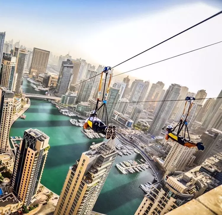 In Dubai geopen en 'n rekord vinnige Zipline