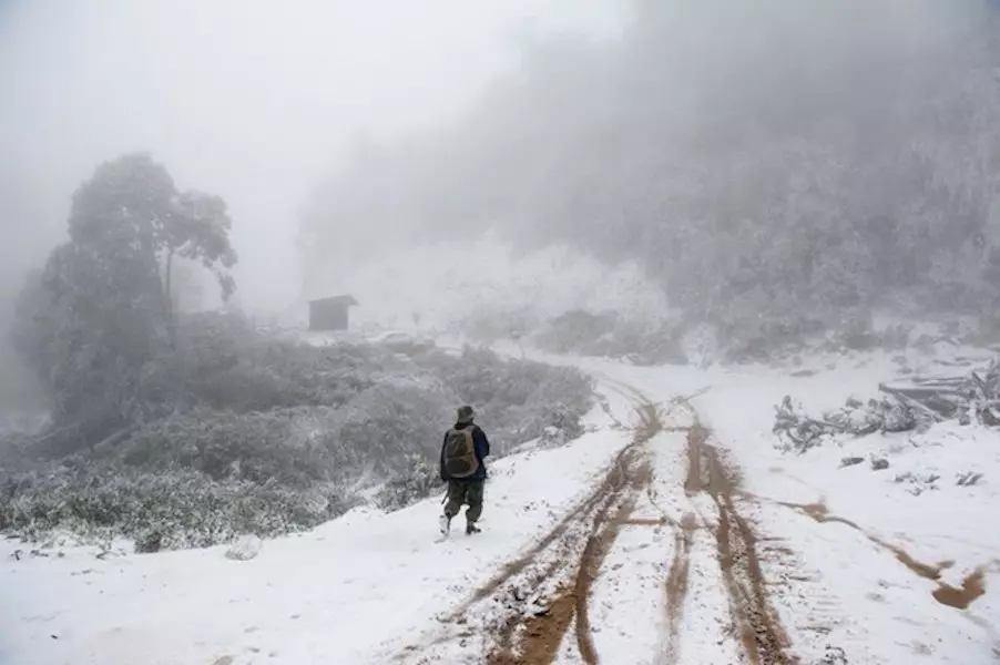 Photo: Viëtnamese provinsie eerste uitgestort sneeu