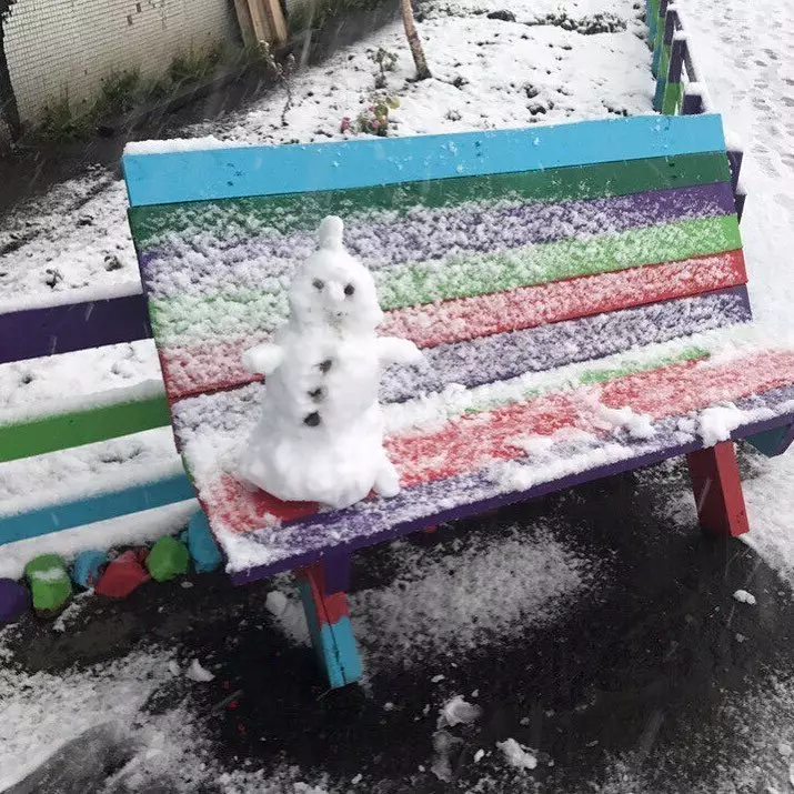 夏天在摩尔曼斯克：时间雕刻雪人