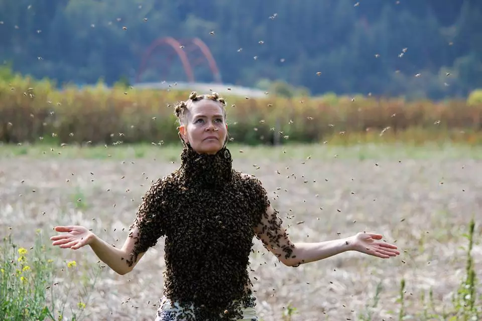 کیوں عورت شہد کی مکھیوں کو پہنتی ہے