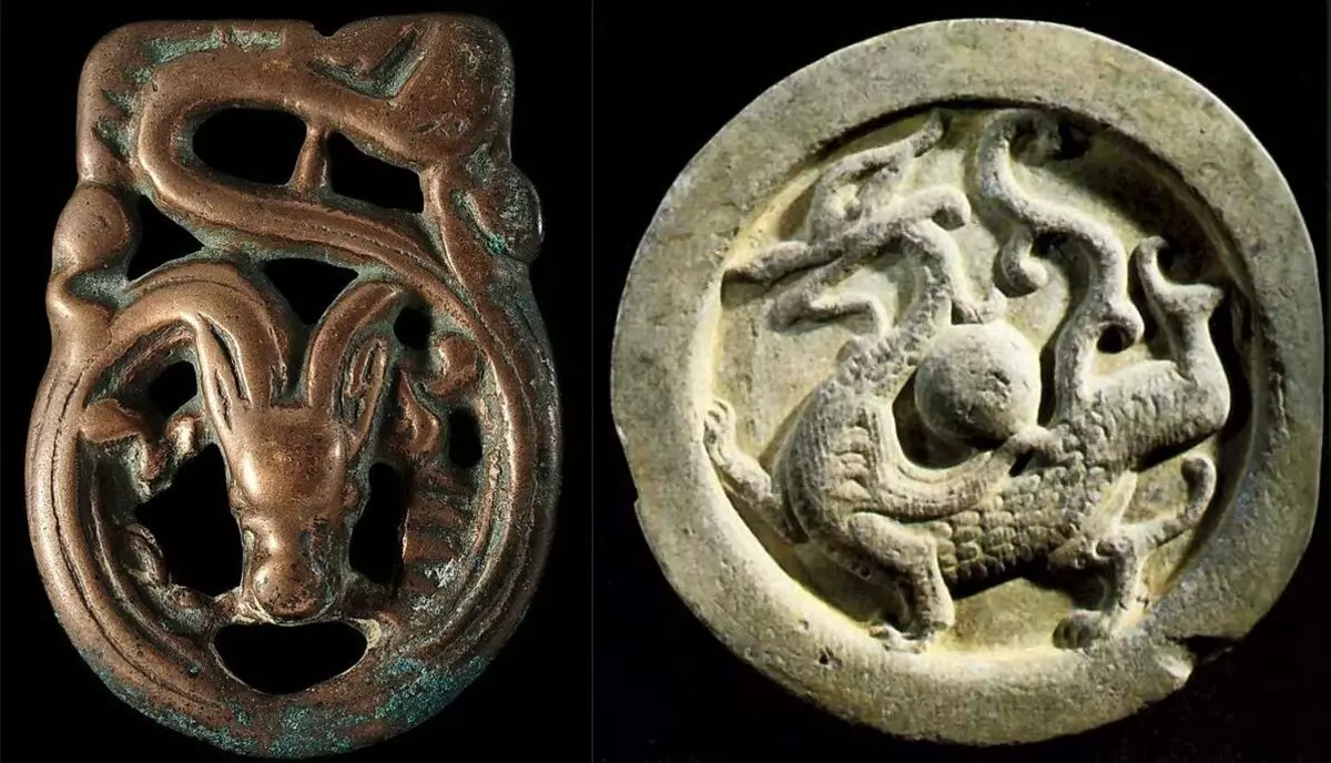 Nakakita ang mga arkeologo ng Siberia ng isang natatanging imahe ng isang dragon sa mga oberols