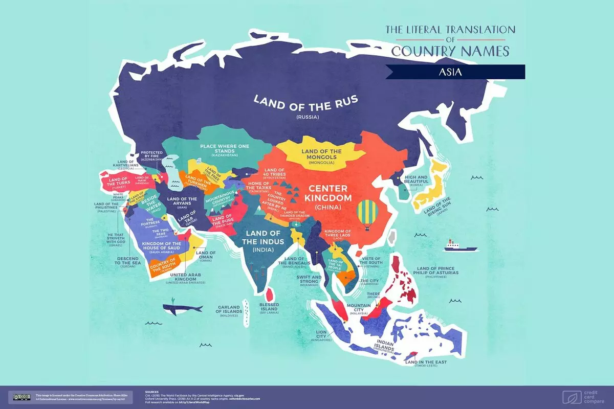 Was bedeuten die Namen der Länder: Neue Atlas der Welt