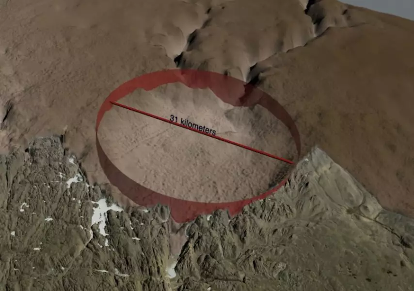 গ্রিনল্যান্ড হিমবাহের অধীনে একটি দৈত্য crater লুকানো
