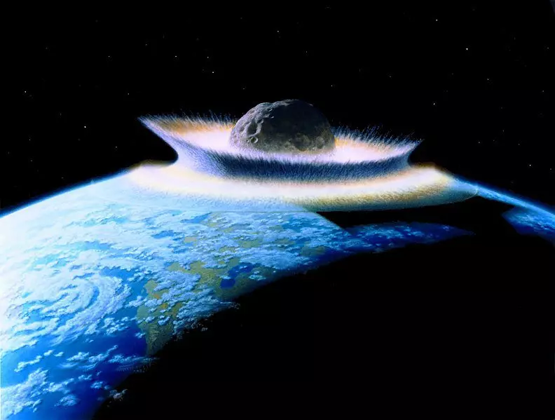 Сблъсък астероид със Земята. Модел