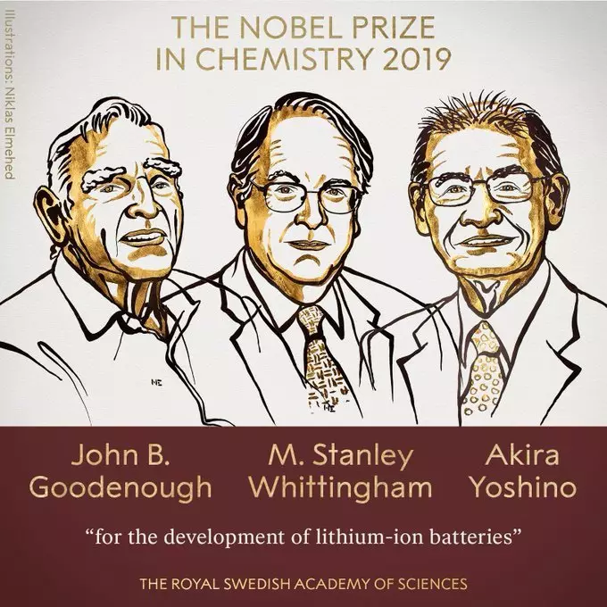 Ang Nobel Prize sa Chemistry ay iginawad para sa pagpapaunlad ng baterya ng lithium-ion