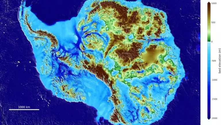 מפת טופוגרפית חדשה של אנטארקטיקה