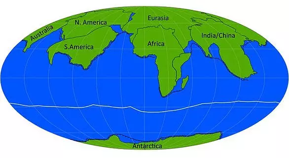 On Earth, a supercontinent pụrụ iyi na-amalite na a ice oge nke 100 nde afọ