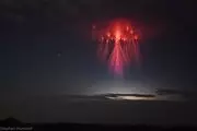 A-Spectacular-Image-揭示 - 電氣觸手 - 紅果凍 - 精靈 - 閃電 - 天空 - 德克薩斯州上面