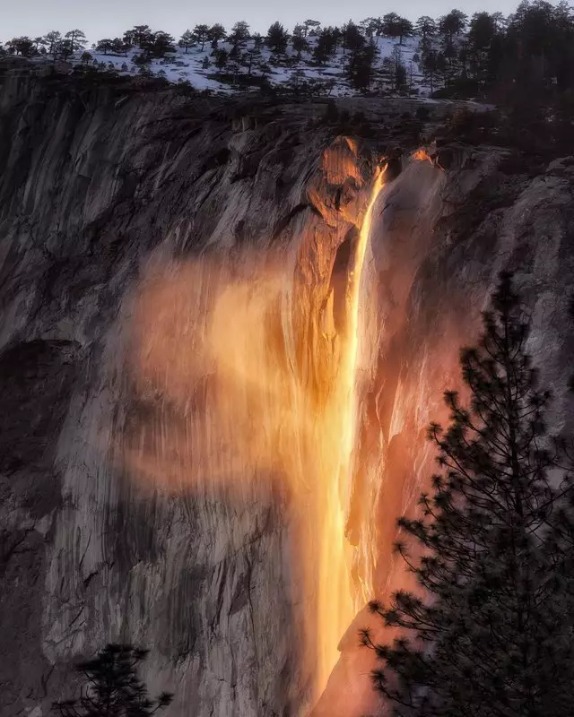 Waterval in Yosemite verander in