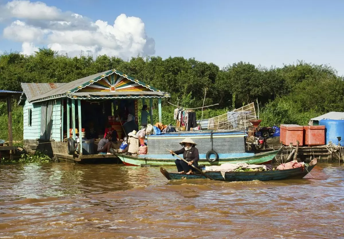 Dighe e il cambiamento climatico peduncolo "Sea cambogiana" Tonleshap