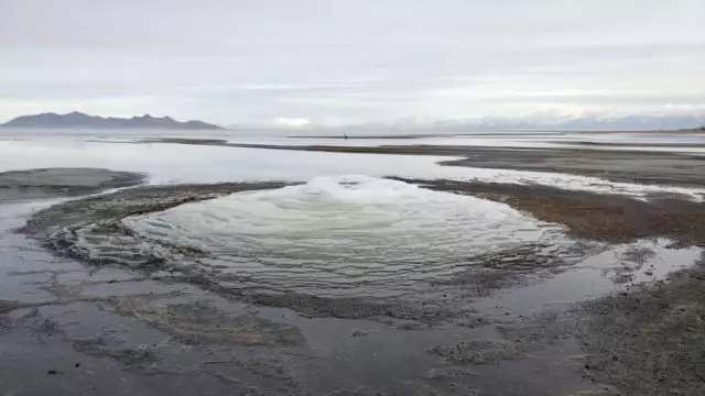 Seltsame Ablagerungen auf der Oberfläche des Sees in Jute waren Grüße aus der Arktis