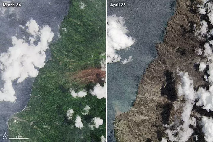 Ang abo nga bulkan nga psyphed ISP: Photo NASA